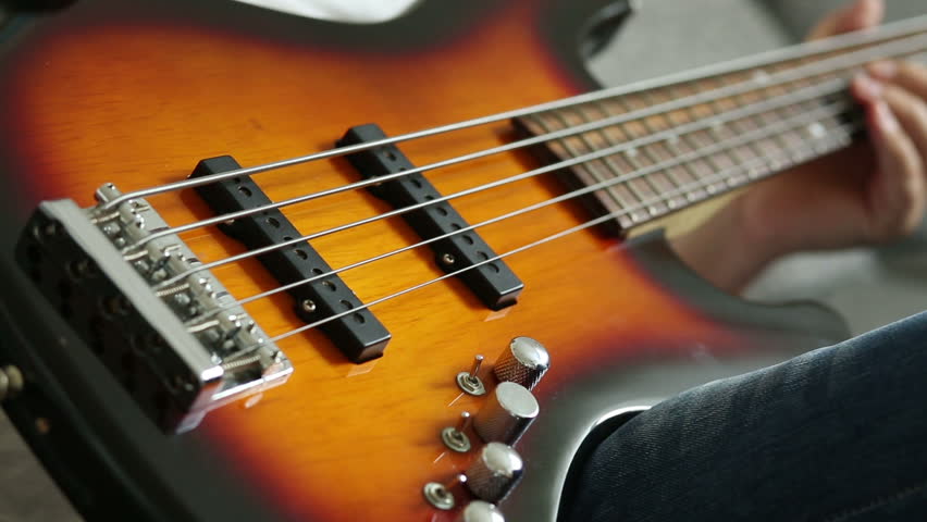 Close Up Electric Bass Guitar Stock Footage Video 4349528 Shutterstock