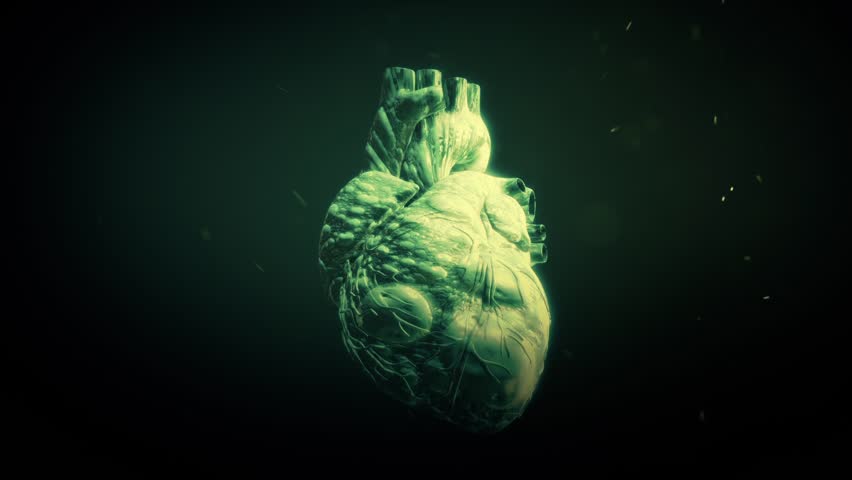 Human Heart - Rotten Spinning Heart Inside Human Body With Green ...