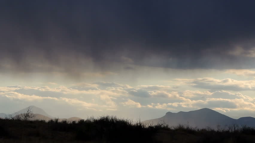 Time Lapse, Rain Storm Clouds Drift Across Mountain Landscape. 1080p ...