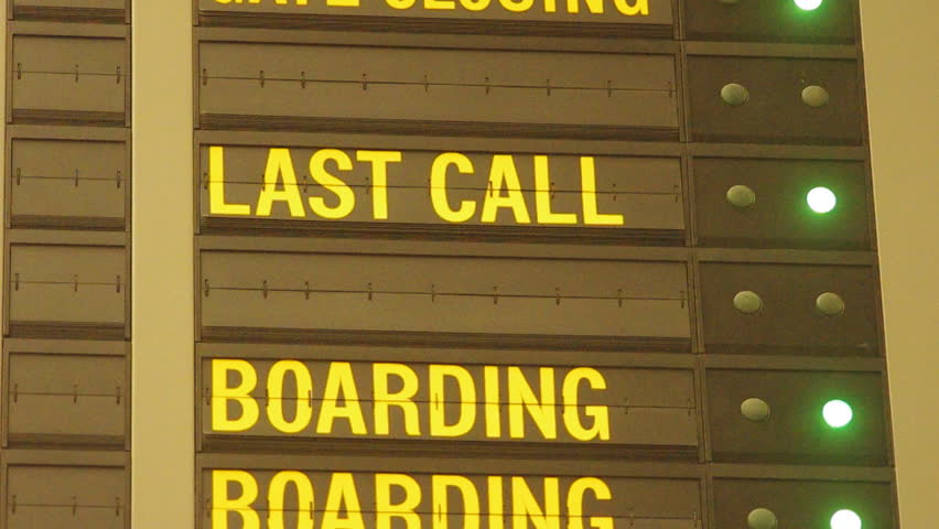 Blinking Last Call Message On Airport Flight Information Board. Loop ...