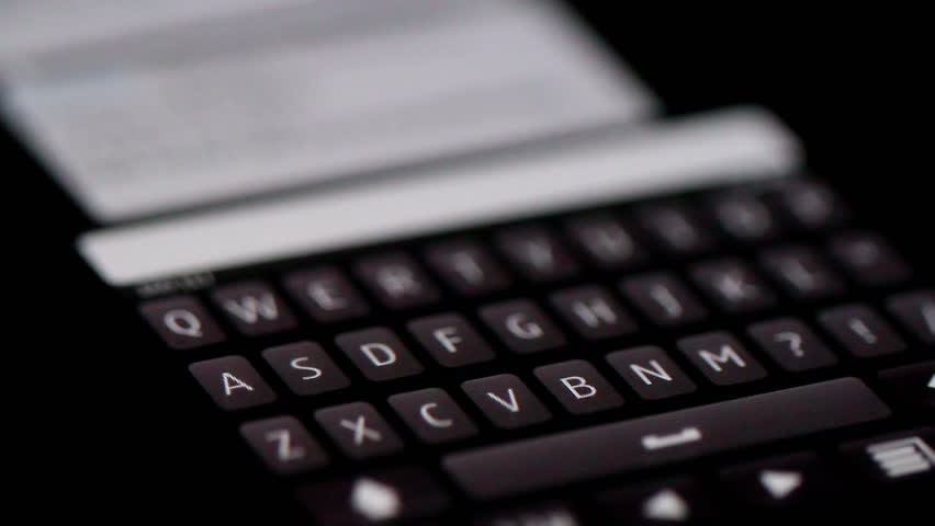 Typing Text Message On Smartphone Keypad, Close Up Full High Definition ...
