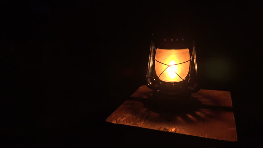 Oil Lamp Lit In The Darkness. Shot In 4K (ultra-high Definition (UHD ...
